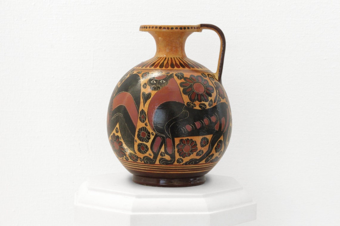 Ancient Greek Pottery Reproduction - Black-figure Vase - Corinthian ...