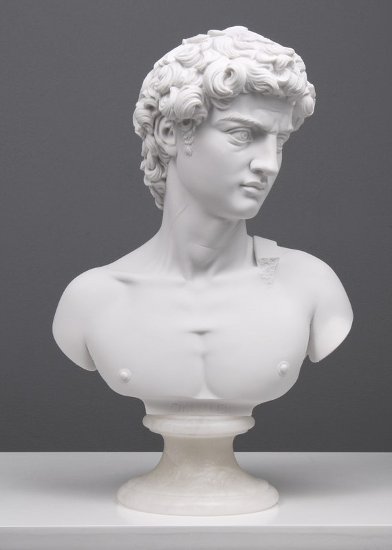 Bust of David Reproduction by Michelangelo Marble Sculpture | Etsy