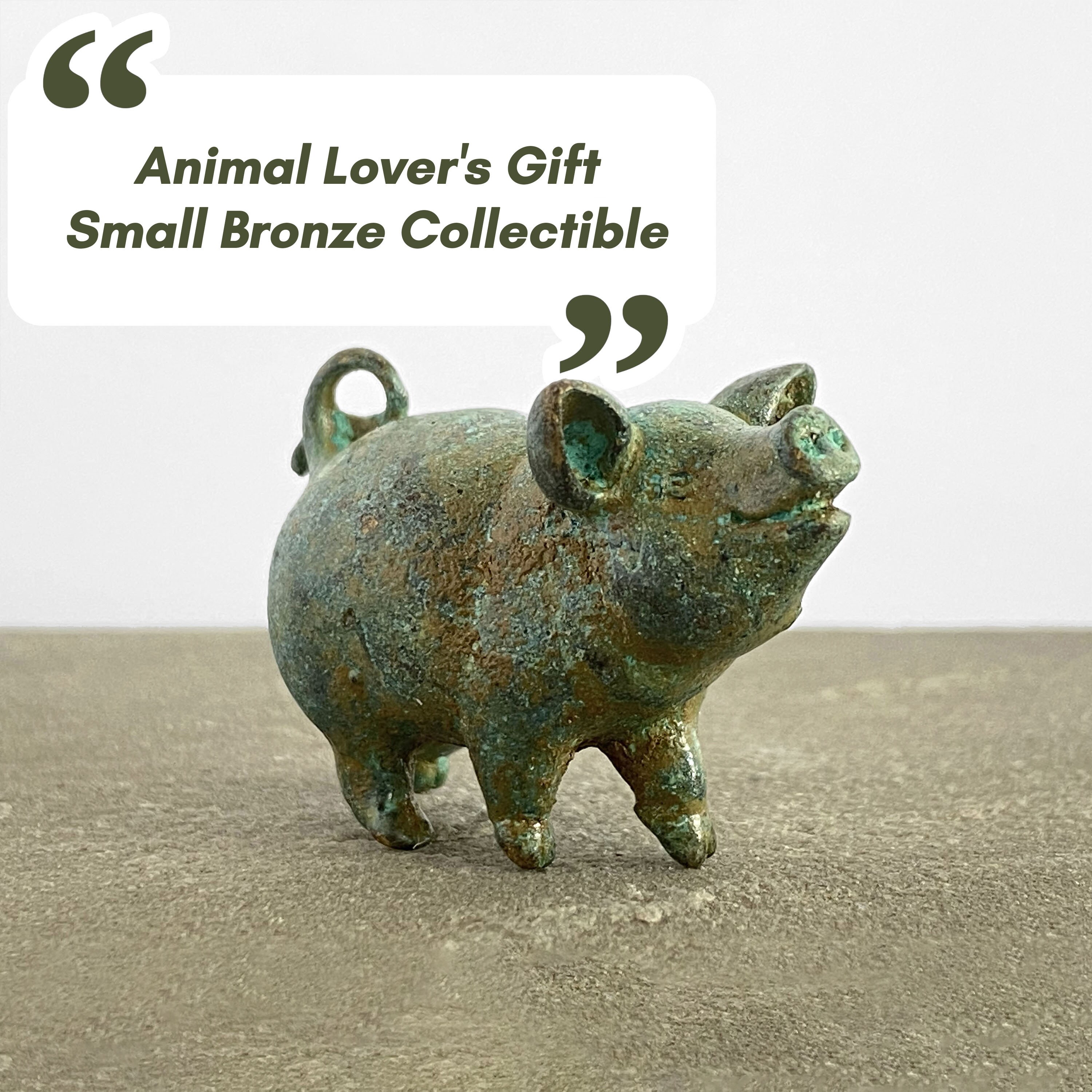 Bronze Pig Statue Ancient Miniature Small Figurine Copper Piggy ...