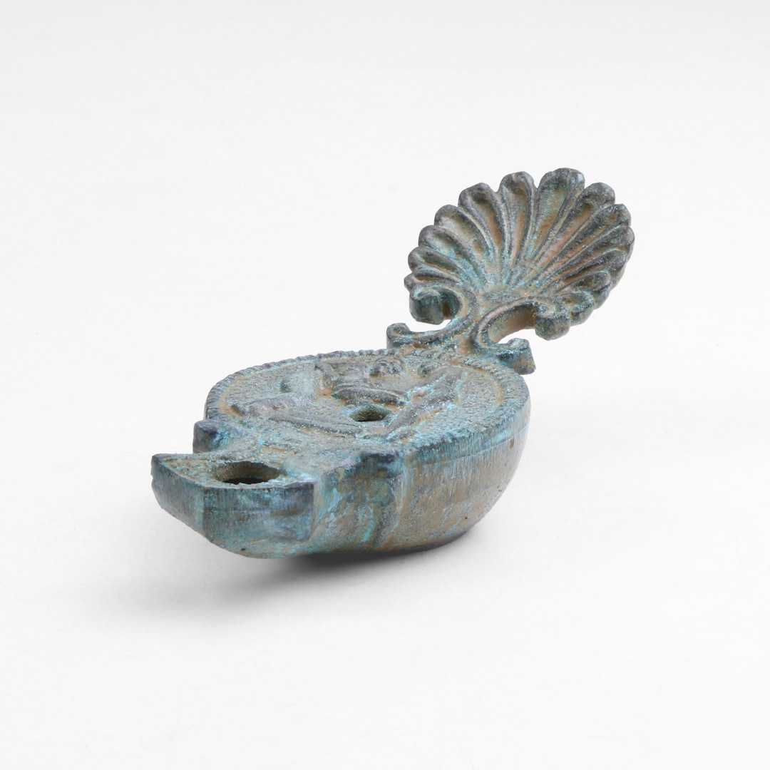 Roman Oil Lamp (green Bronze) - Roman Lucerna - Reenactment ...