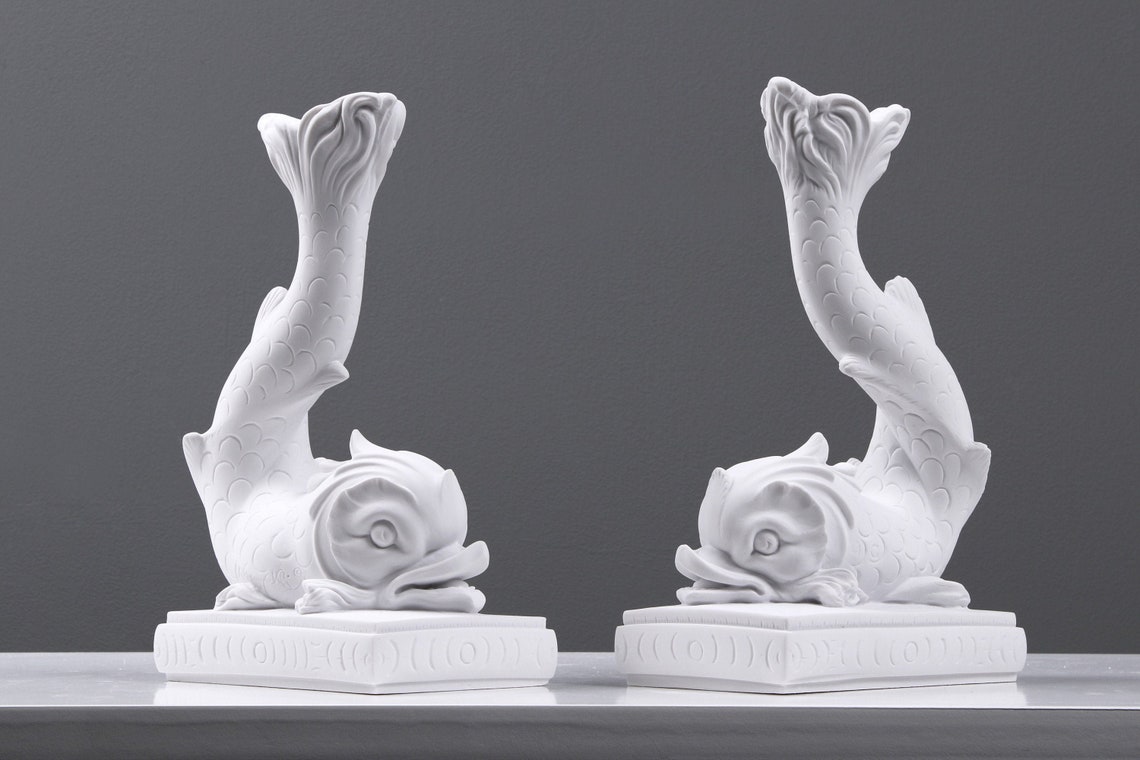 Classic Dolphin Candle Holder in Pair Animal Statue - Etsy