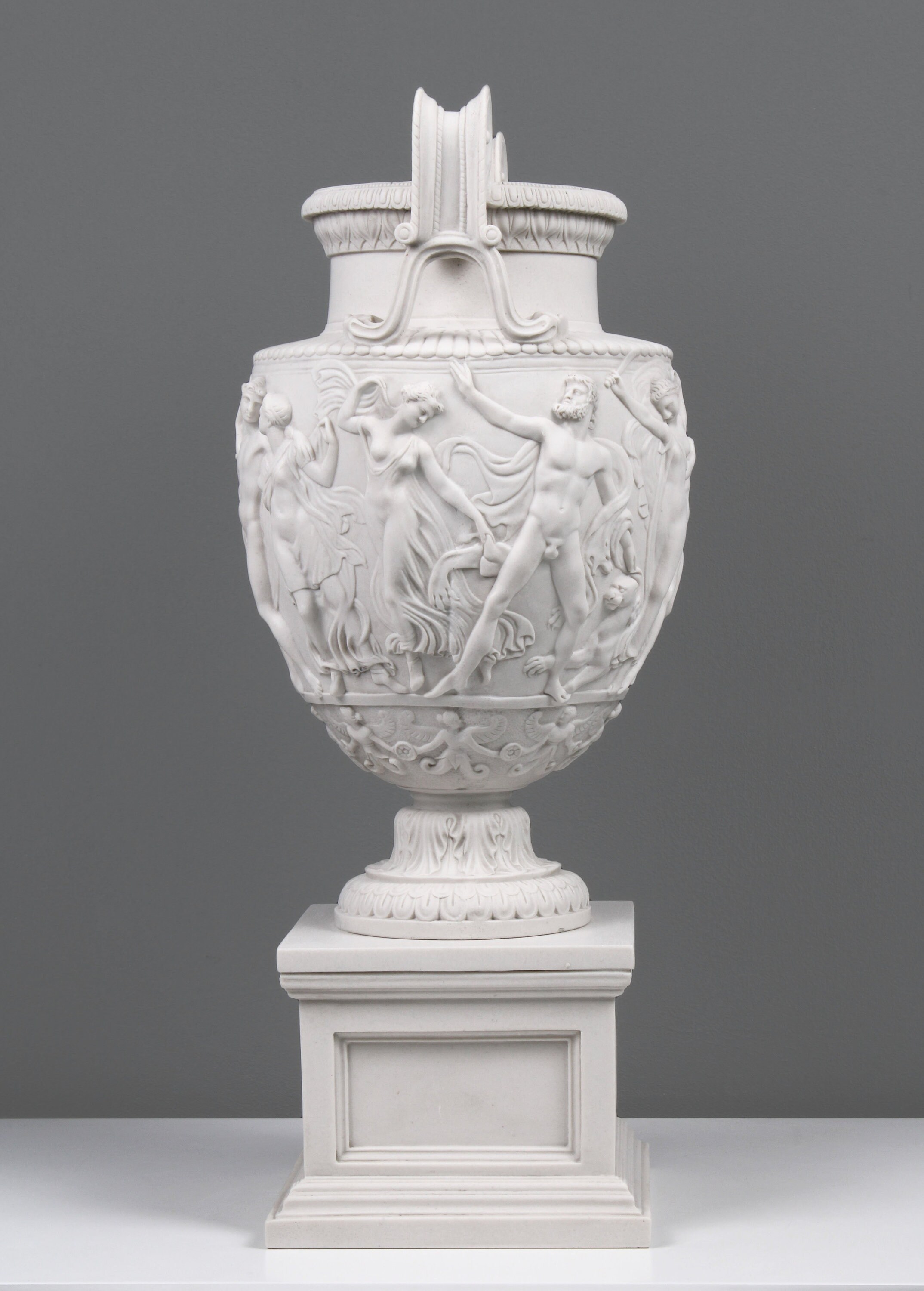 Classic Marble Vase on Large Pedestal - Classical Sculpture - Roman ...