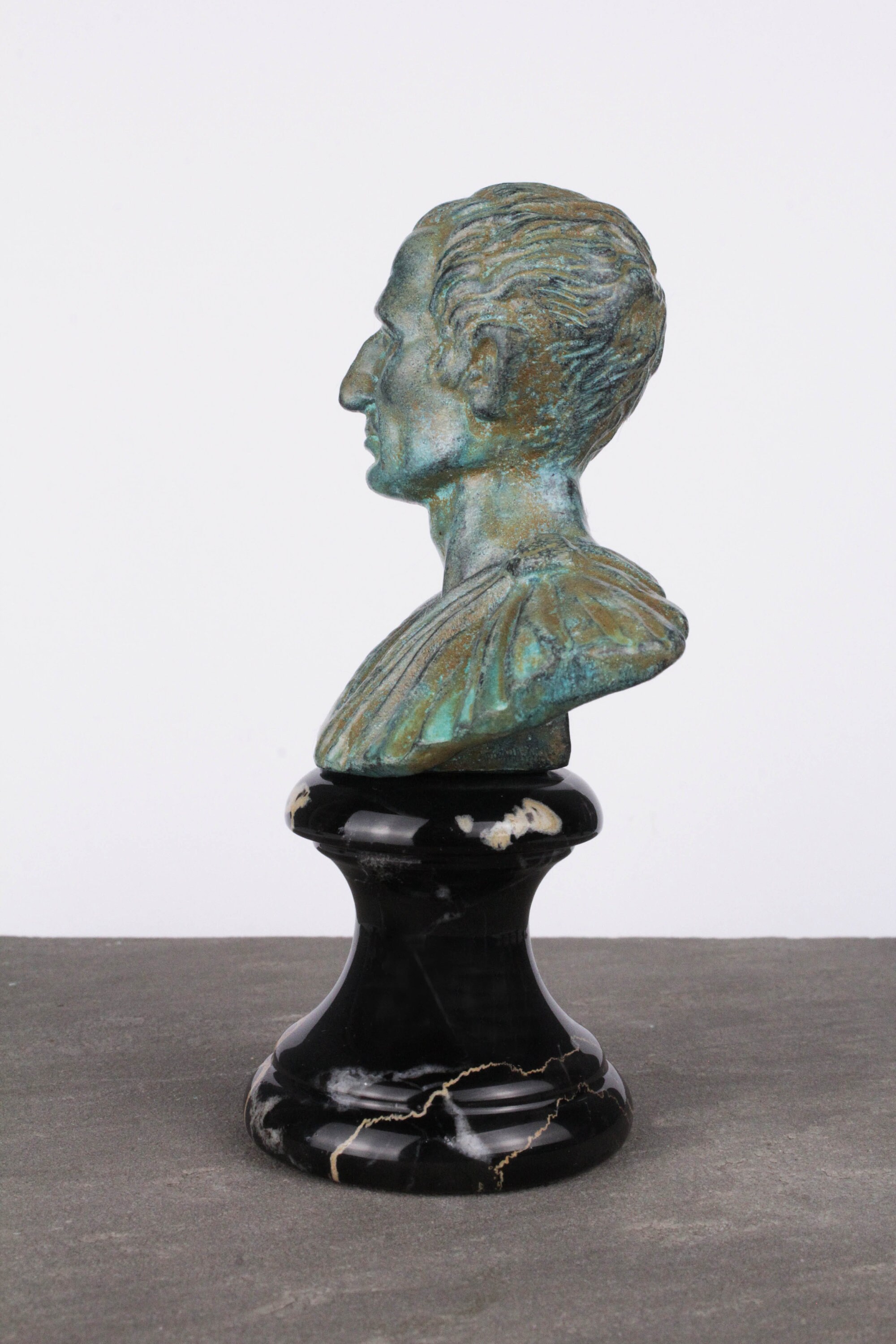 Roman Bust Statue of Julius Caesar (green Bronze) - 11 Cm / 4.3 ...