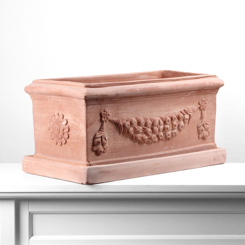 Large Rectangle Terracotta Planter SAUCER OPTIONAL!- Decorative Planter ...