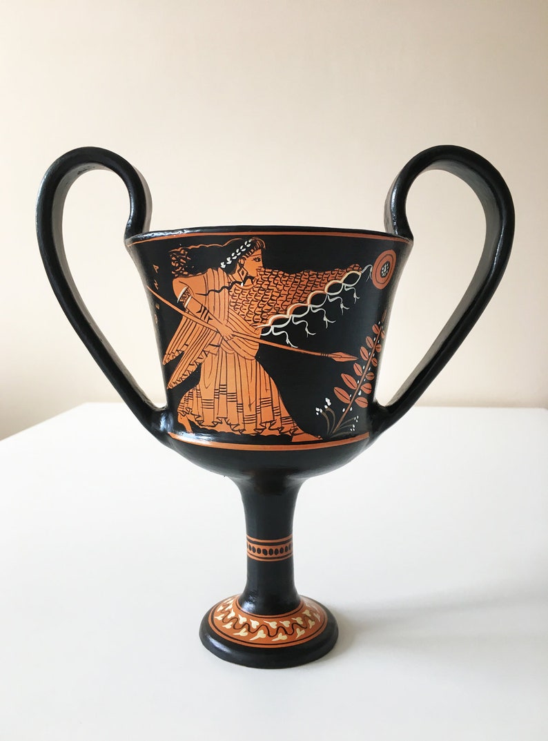 Ancient Greek Kantharos Replica Red-Figure Vase with Demeter | Etsy