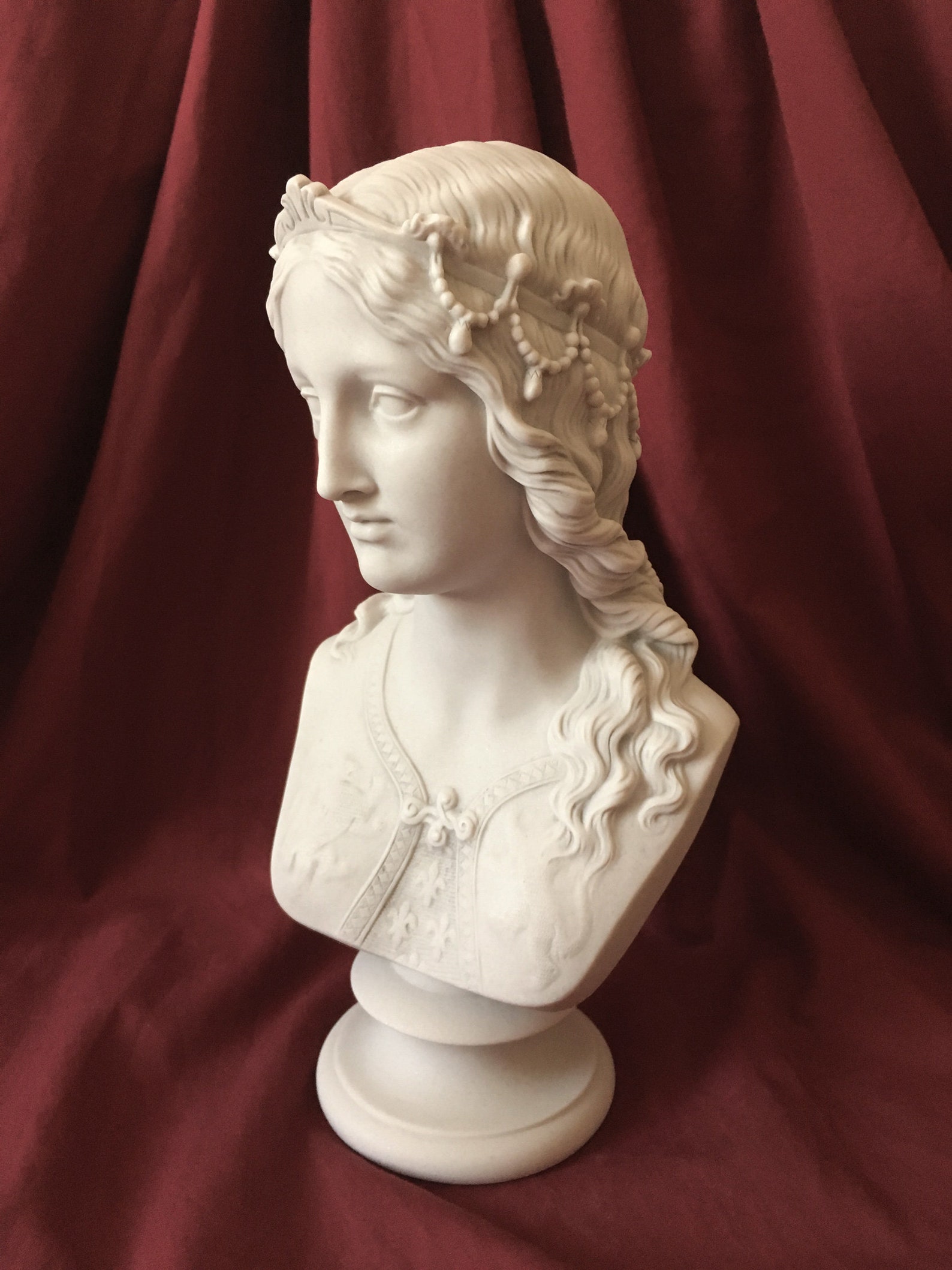 Princess Bust Sculpture Medieval Lady Statue WHITE CAST | Etsy