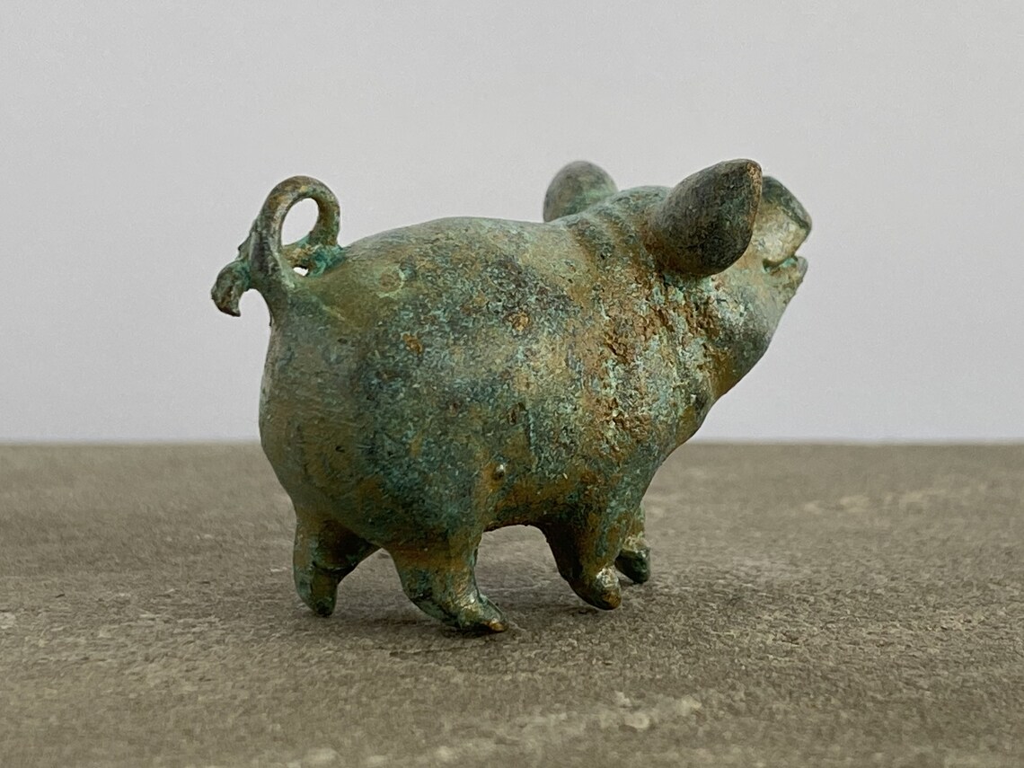Bronze Pig Statue Ancient Miniature Small Figurine Copper - Etsy