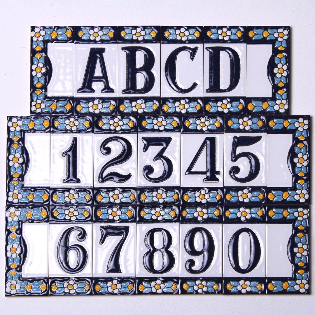 Italian House Number - Ceramic House Numbers Mediterranean Spanish Home ...