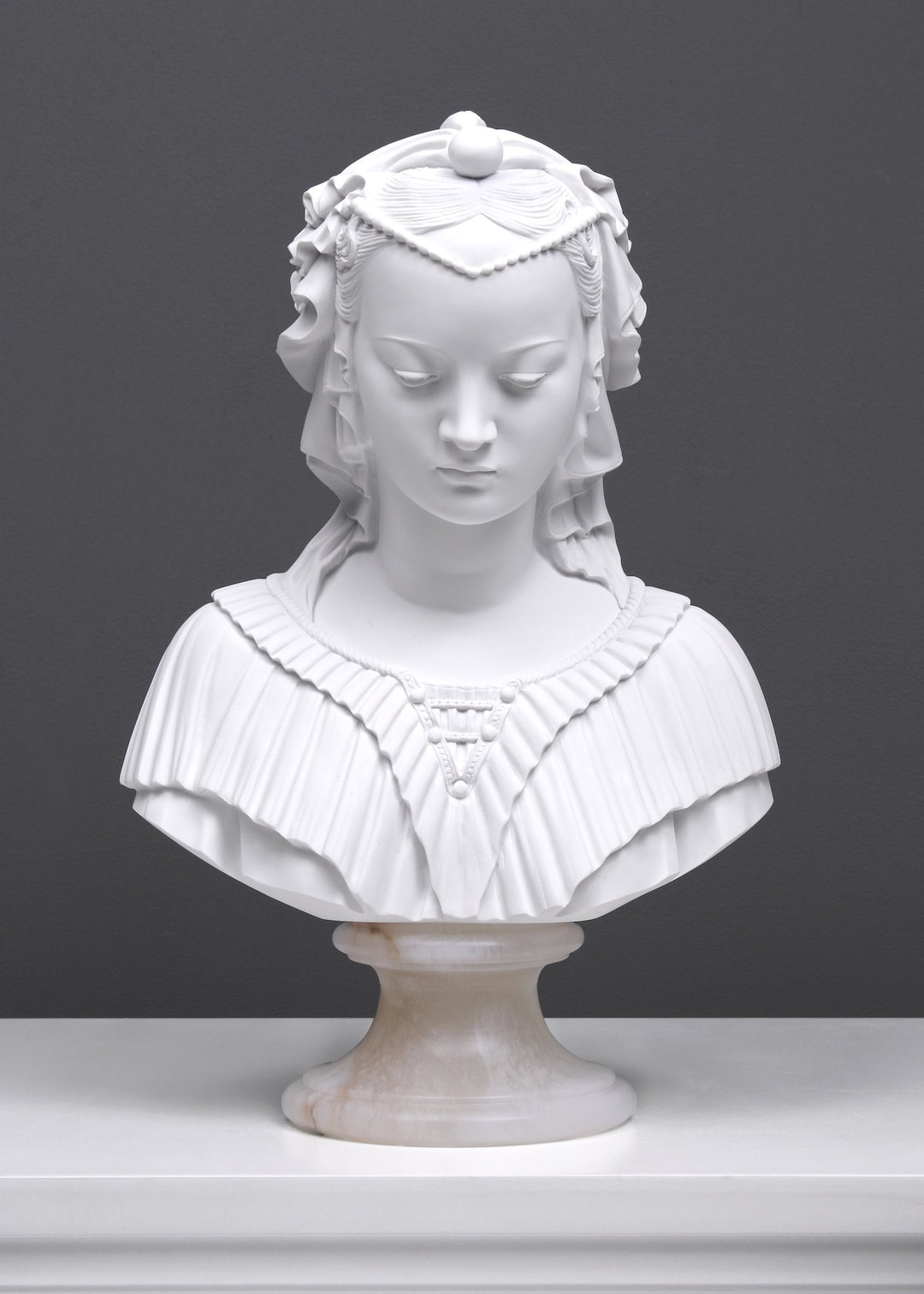 Veiled Maiden Bust Sculpture (veiled Lady as Madonna Di Lippi) Antique ...