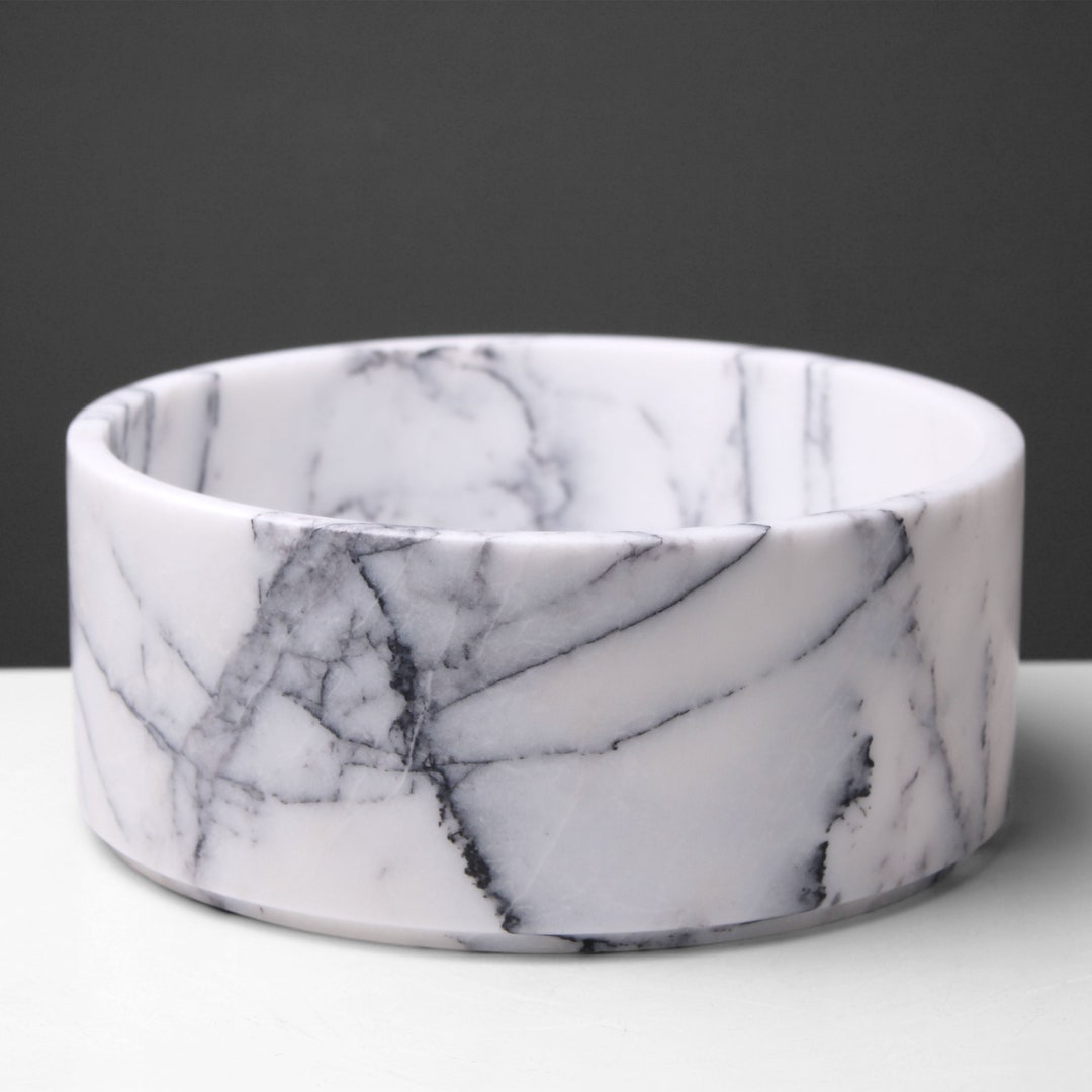 White Marble Fruit Bowl - Marble Homeware - 24 Cm / 9.4" - the Ancient ...