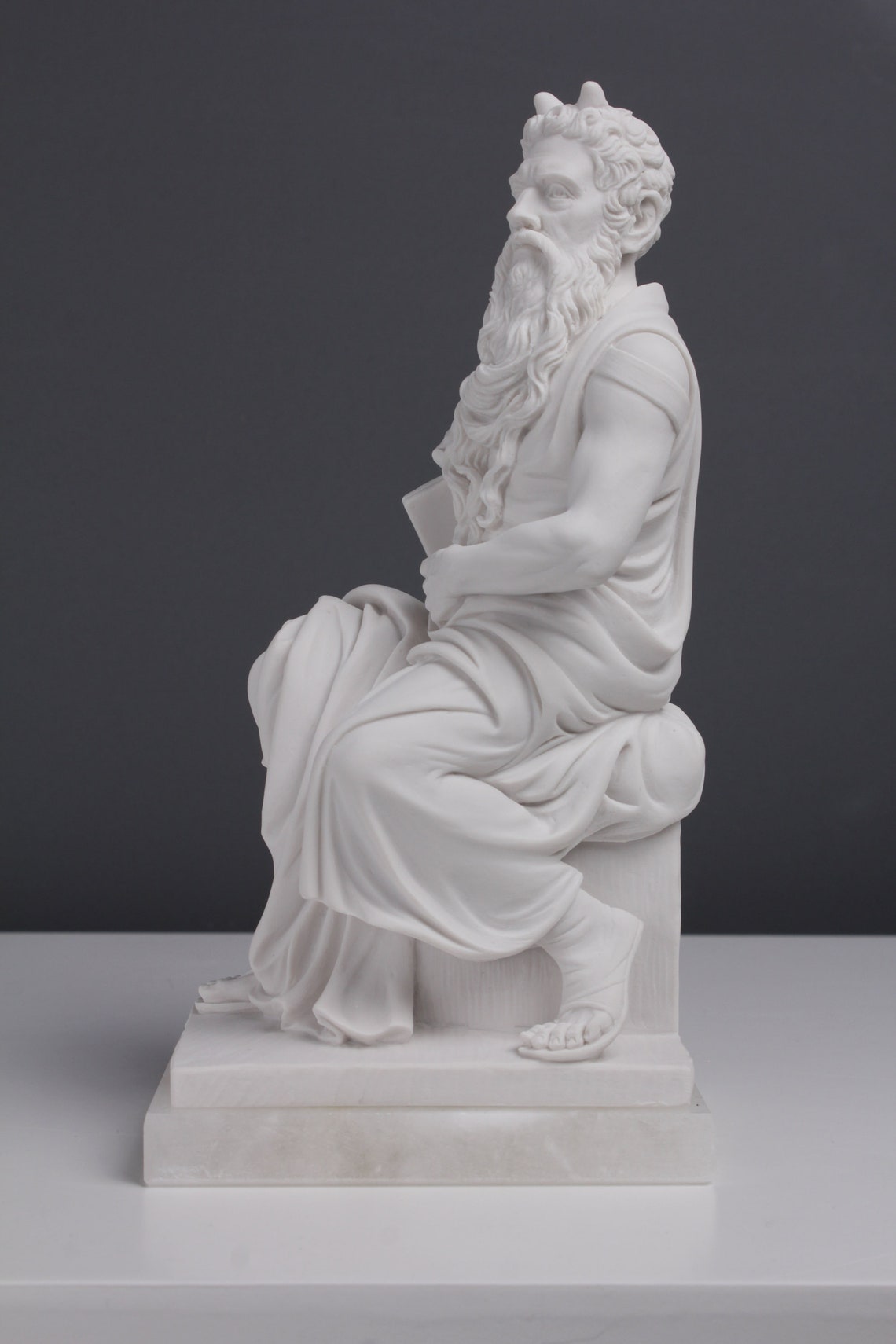 Michelangelo Moses Statue Bonded Marble Sculpture Museum Reproduction ...