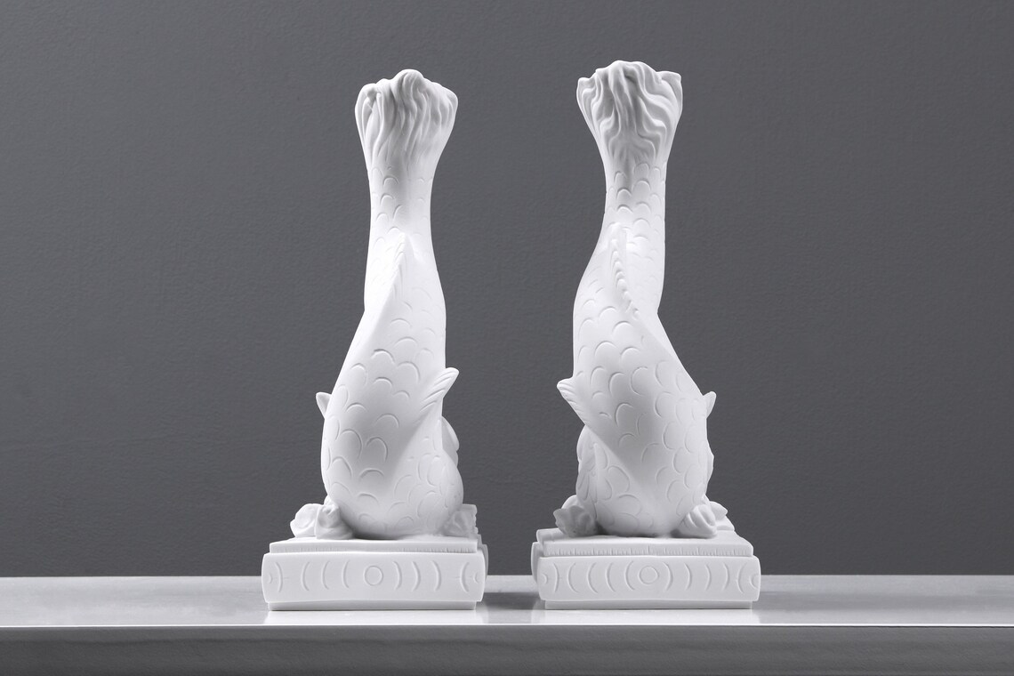 Classic Dolphin Candle Holder in Pair Animal Statue - Etsy