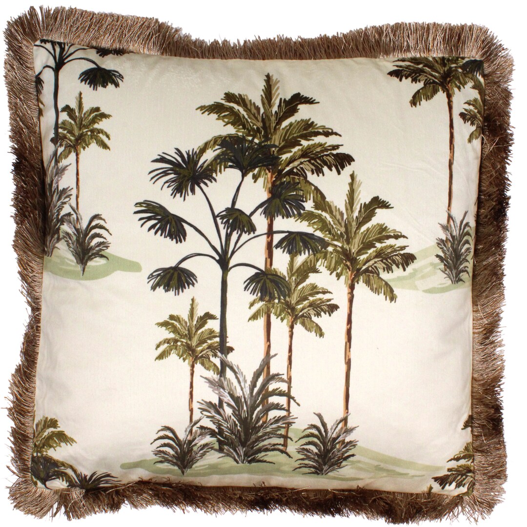 Palm Tree Velvet Cushion 45 X 45 Cm / 17.7 X 17.7 - Etsy