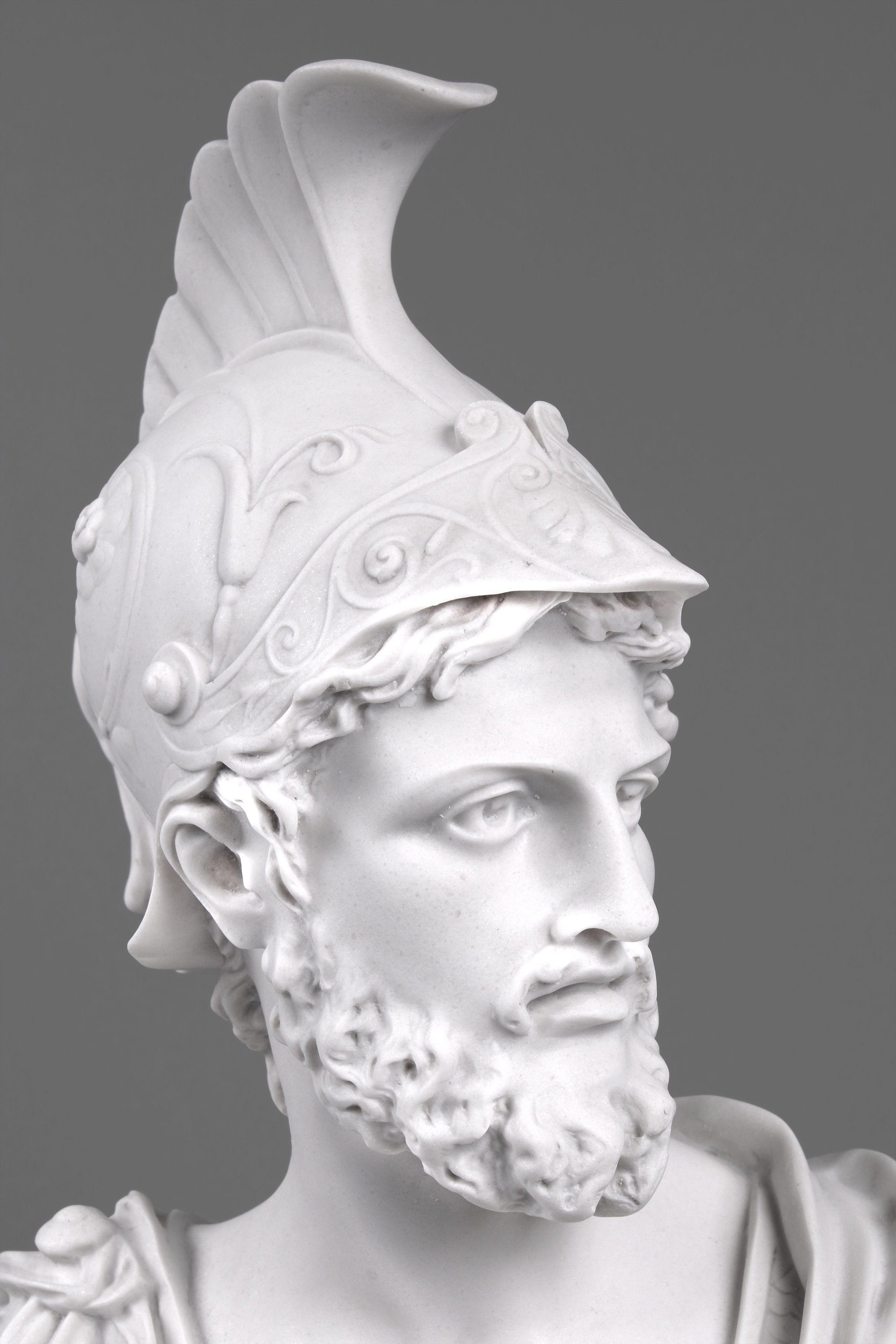 Ajax Bust Large Statue on Black Pedestal - Aias the Great Greek Warrior ...