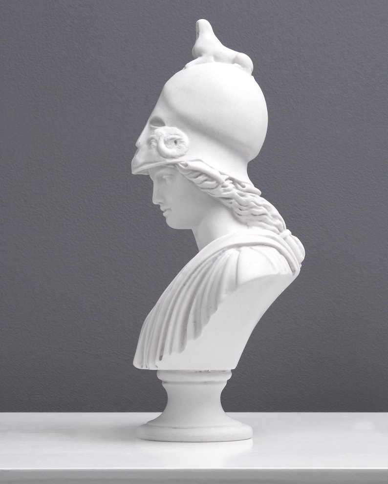 Athena Bust Sculpture - Goddess Statue of Wisdom - Roman Greek of ...
