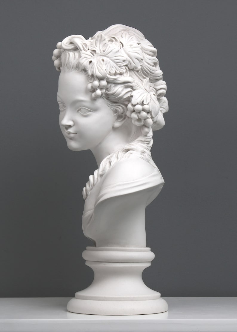 Young Lady Bust Sculpture Female Antique Art Statue in - Etsy
