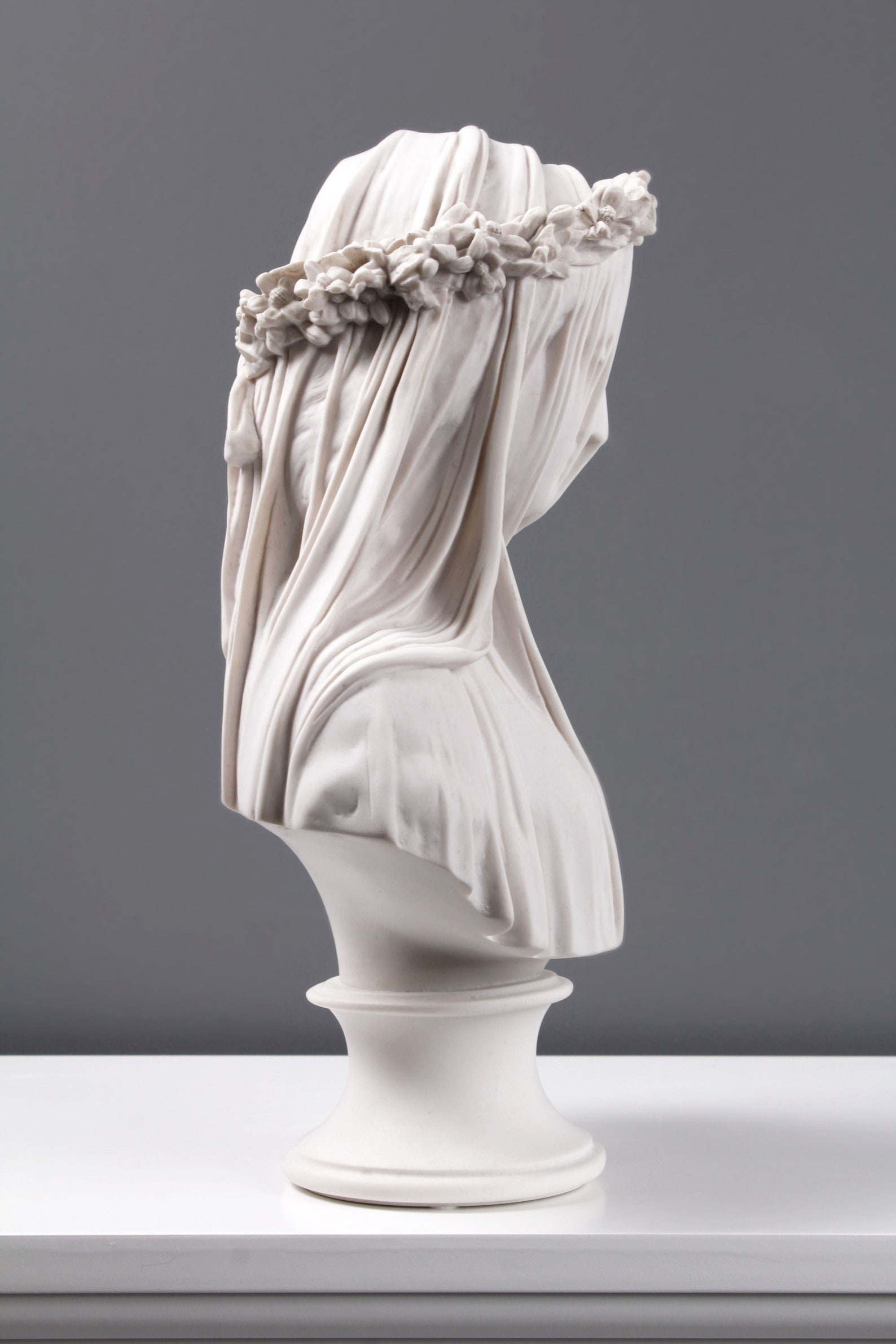 Veiled Lady Bust Sculpture Female Antique Art Statue in | Etsy