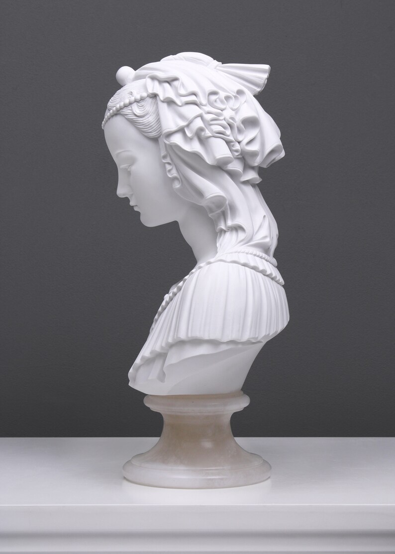 Veiled Maiden Bust Sculpture (veiled Lady as Madonna Di Lippi) Antique ...