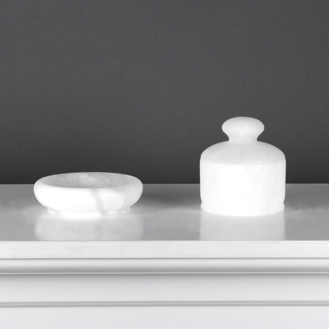 Solid Alabaster Accessory Holders - Bathroom Accessories - Carved ...