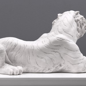 Tiger, Lying and Roaring Statue (small) - Animal Sculpture Art in ...