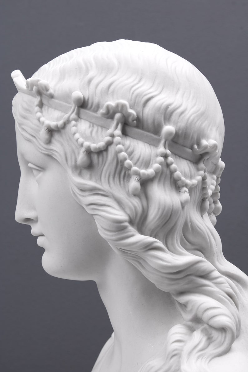 Princess Bust Sculpture Medieval Lady Statue WHITE CAST | Etsy