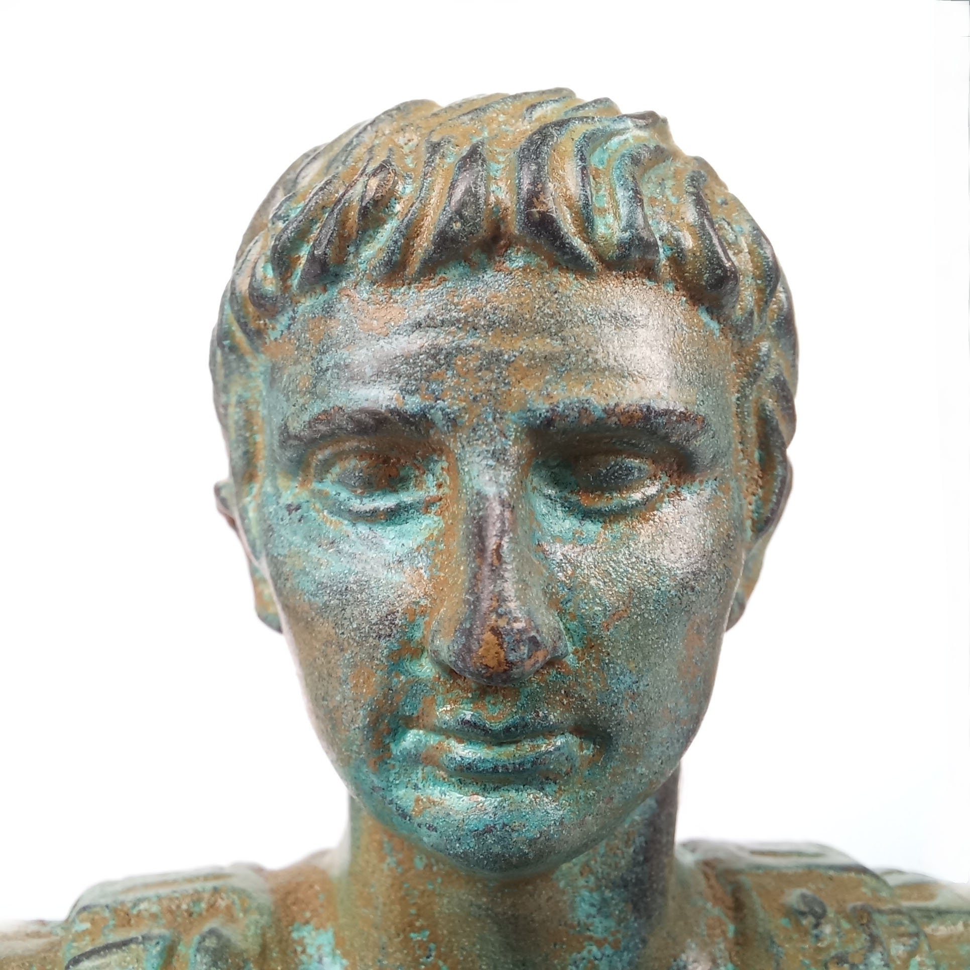 Roman Bust Statue of Augustus Caesar green Bronze | Etsy