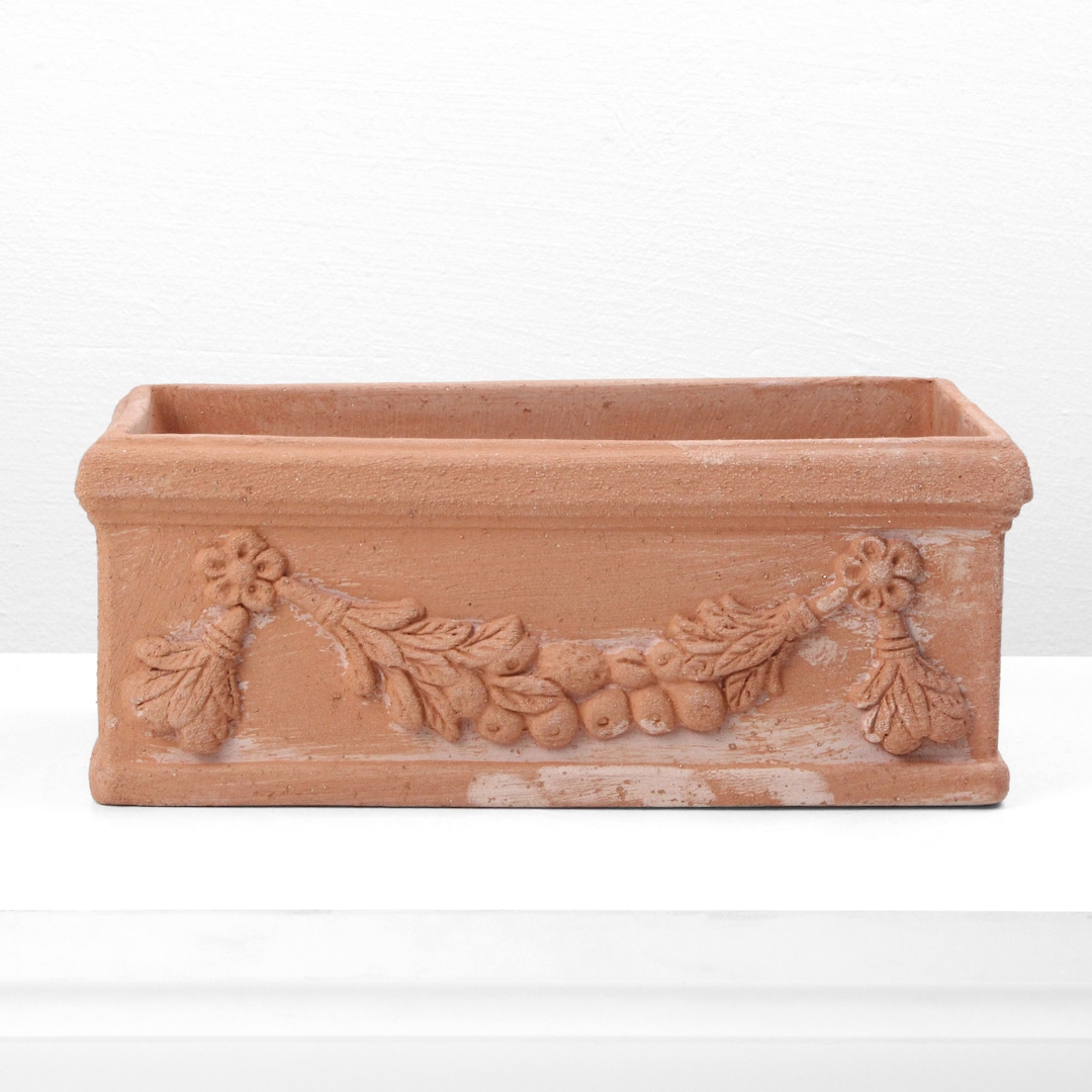 Small Rectangle Terracotta Planter - Gardening - Planter Pot - 26 Cm (9 ...