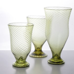 Roman Wine Goblet With Linear Reliefs in Pair Ancient Glass Cup Hand ...