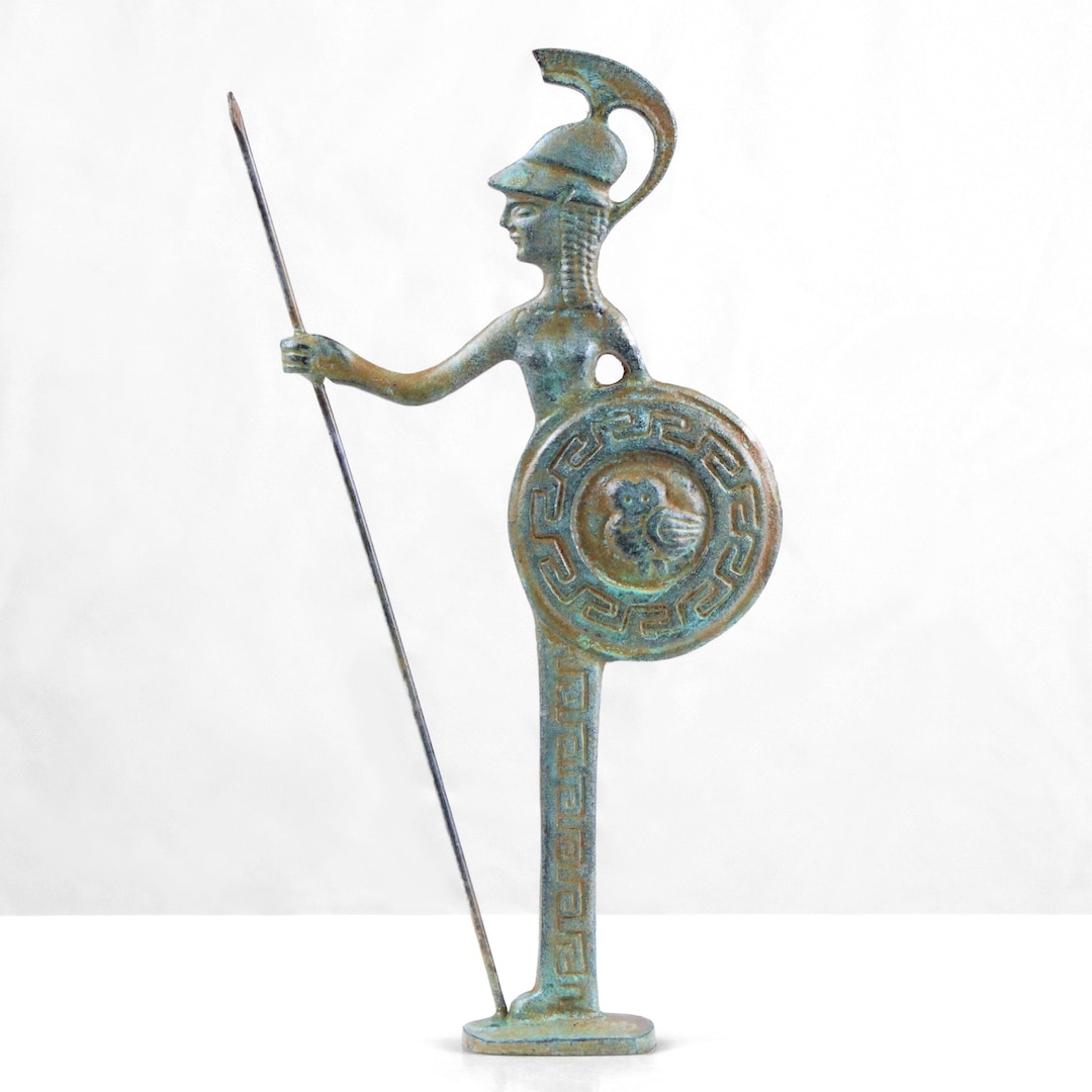 Athena Bronze Figurine Patinated Sculpture Art - Statue of Greek ...