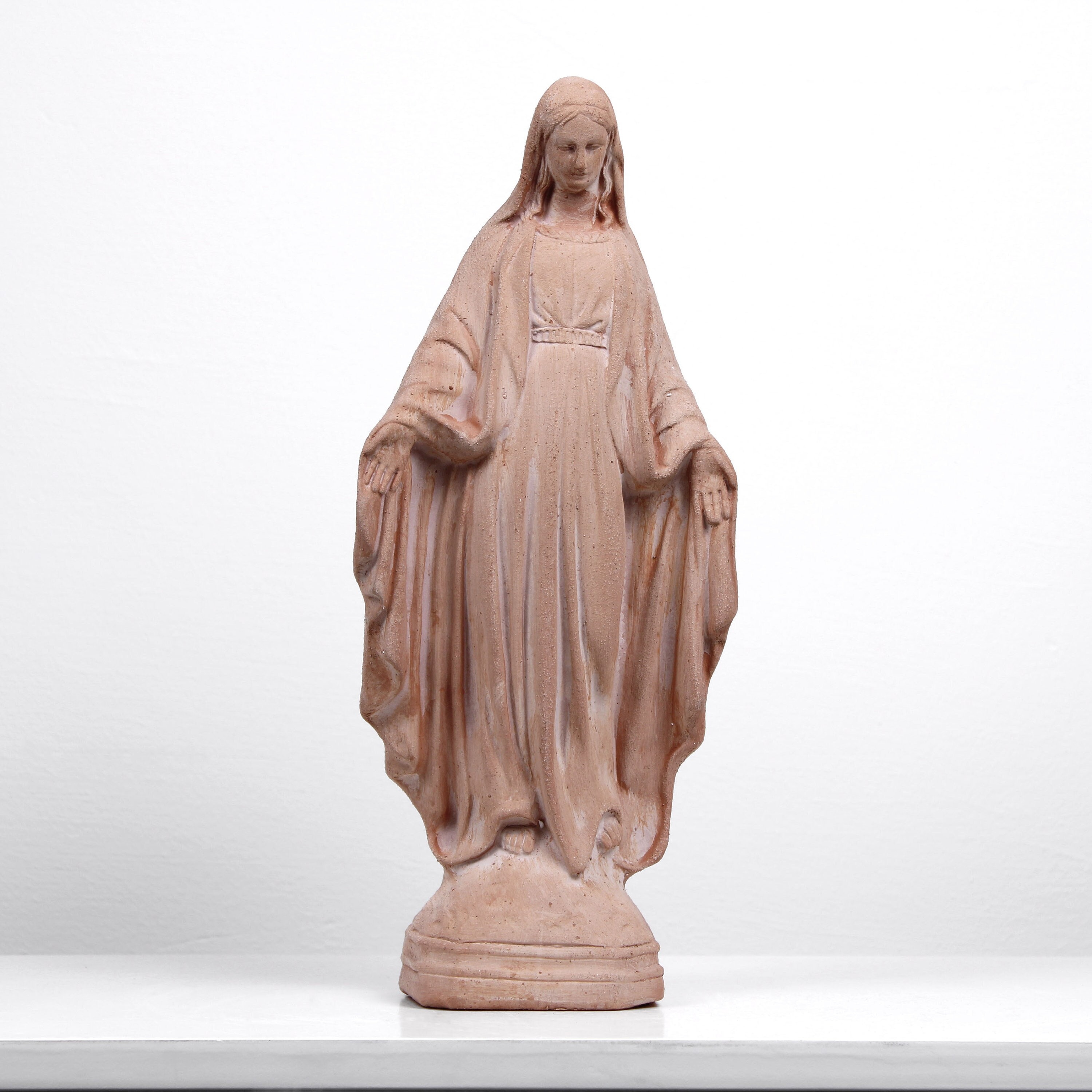 Virgin Mary Garden Statue Terracotta (small) - Indoor & Outdoor - High ...
