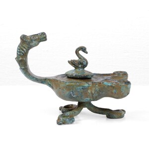 Roman Oil Lamp green Bronze Roman Lucerna Reenactment & - Etsy