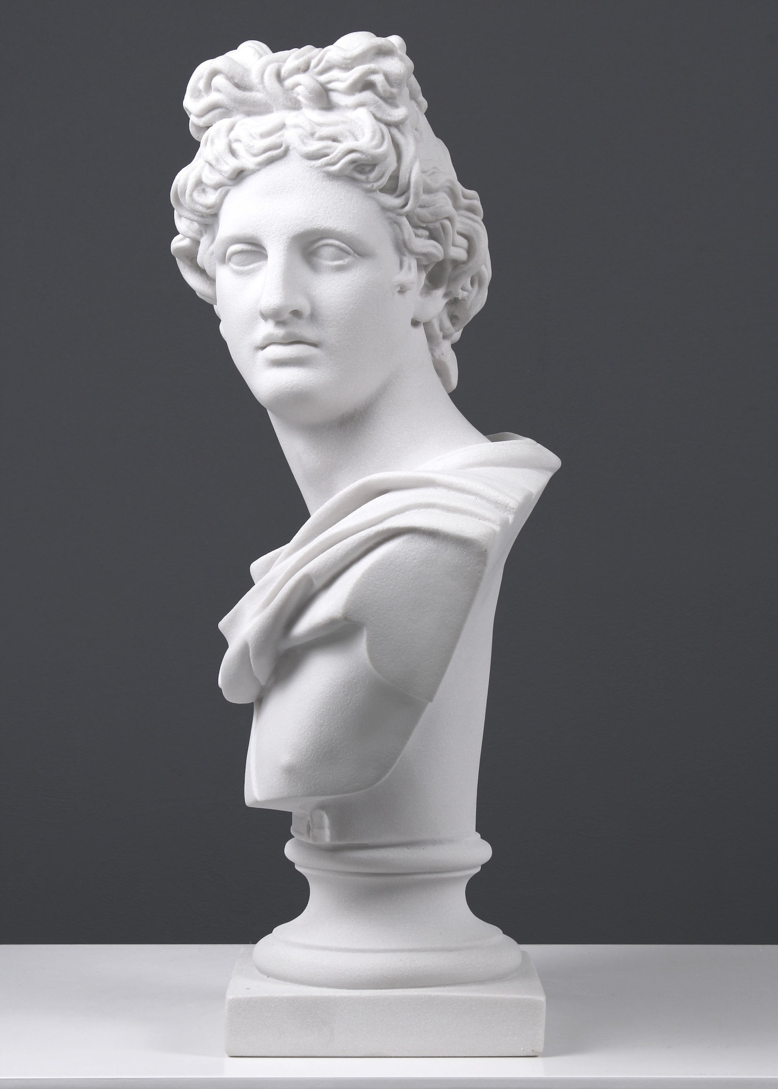 Bust of Apollo Marble Sculpture - Roman Greek God Bust - Cast Marble ...