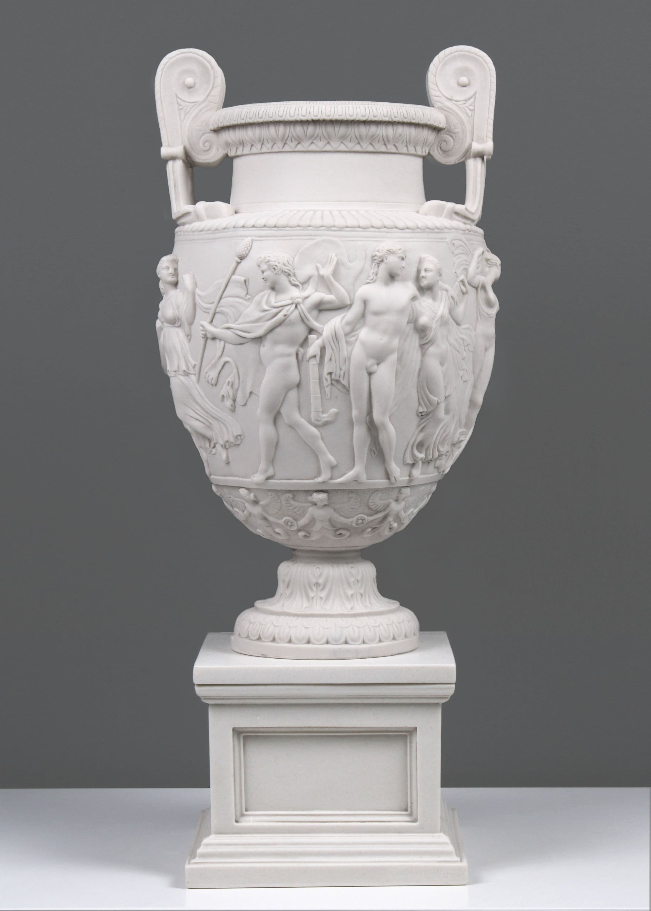 Classic Marble Vase on Large Pedestal - Classical Sculpture - Roman ...
