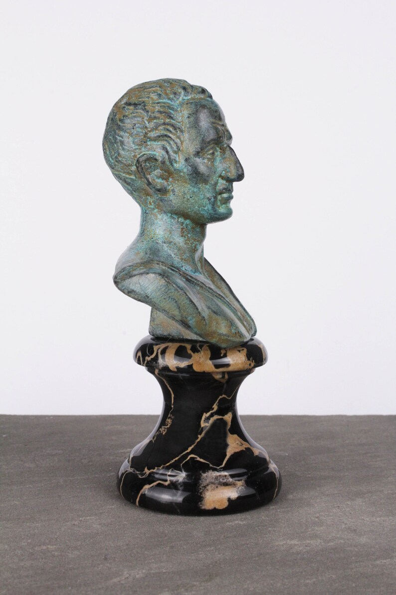 Roman Bust Statue of Julius Caesar green Bronze 11 Cm 4.3 - Etsy