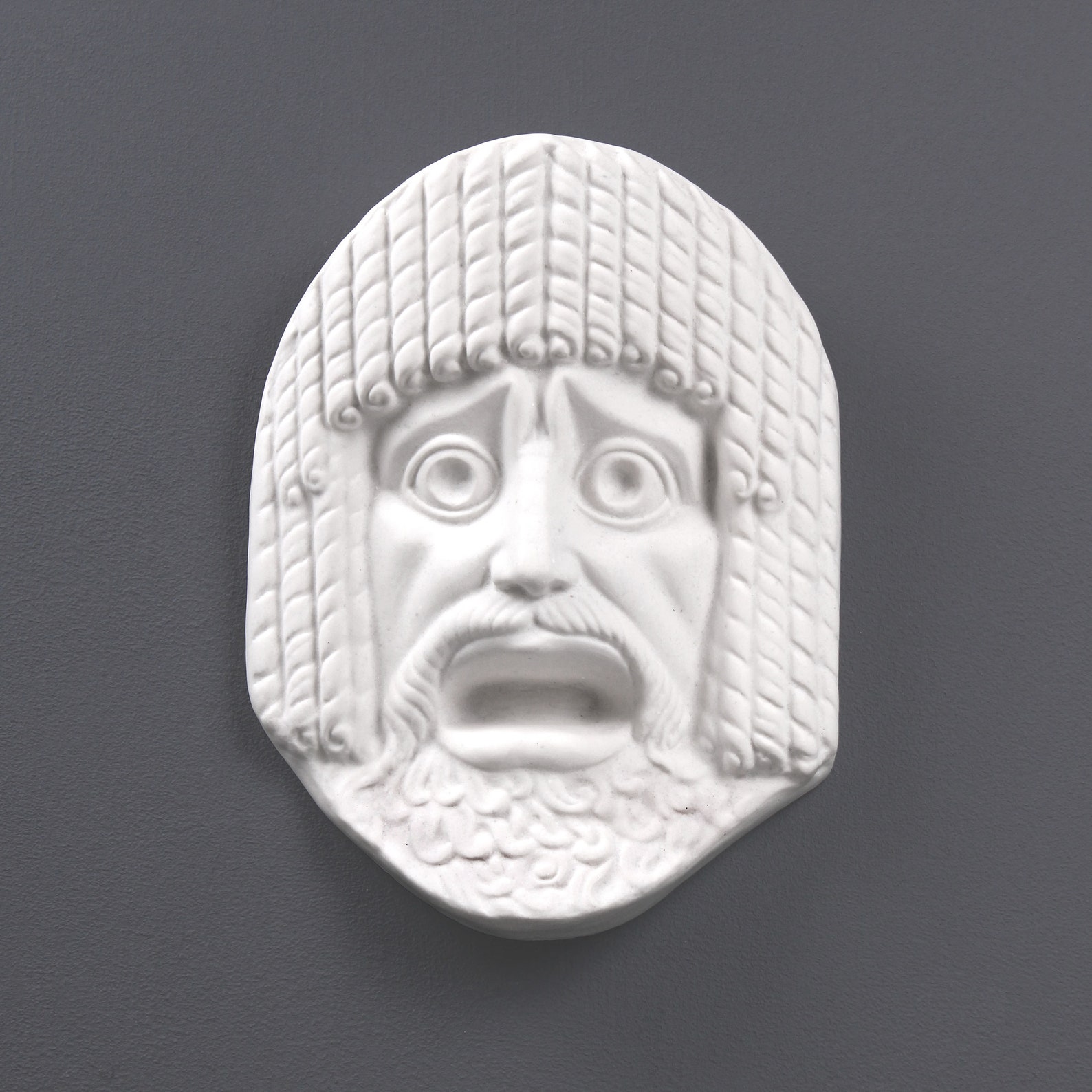 Greek Theater Mask Wall Art Sculpture Marble Decor Idea | Etsy