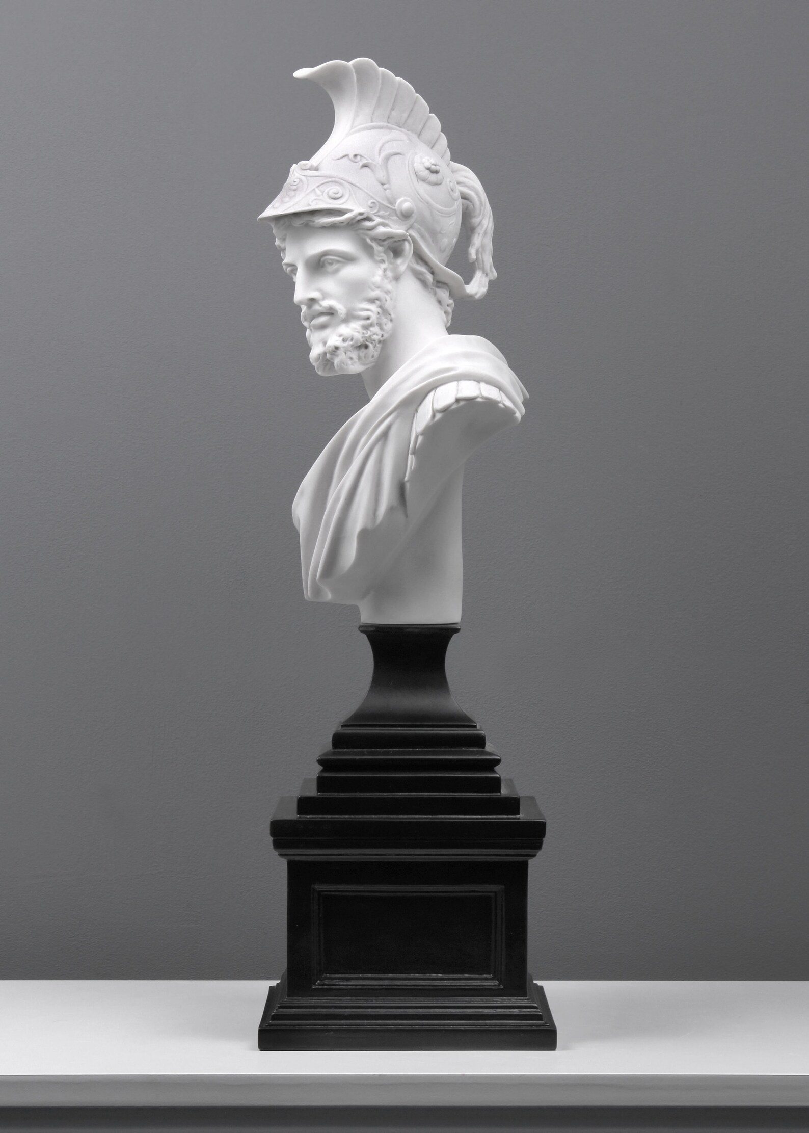 Ajax Bust Large Statue on Black Pedestal - Aias the Great Greek Warrior ...