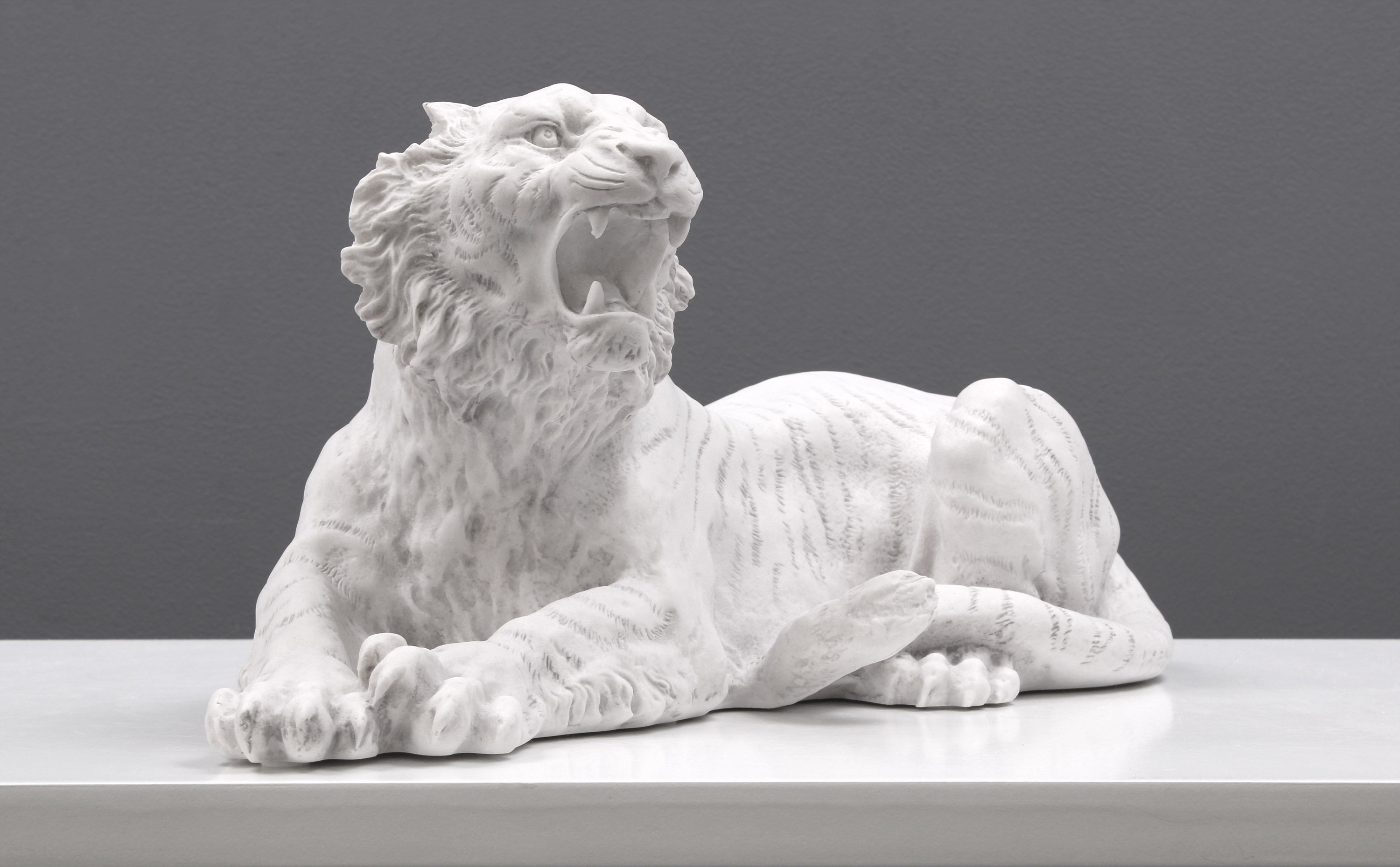 Tiger Lying and Roaring Statue small Animal Sculpture Art - Etsy