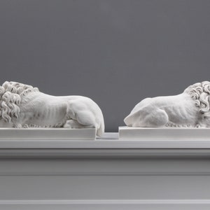 Canova Lions Statue in Pair (small) - Animal Small Marble Sculpture ...