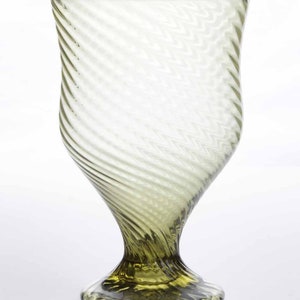 Roman Wine Goblet With Linear Reliefs in Pair Ancient Glass Cup Hand ...