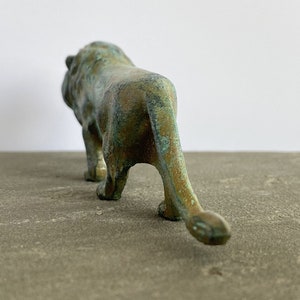 Bronze Lion Statue - Green Copper Alloy Figurine (small) Art Figurine ...