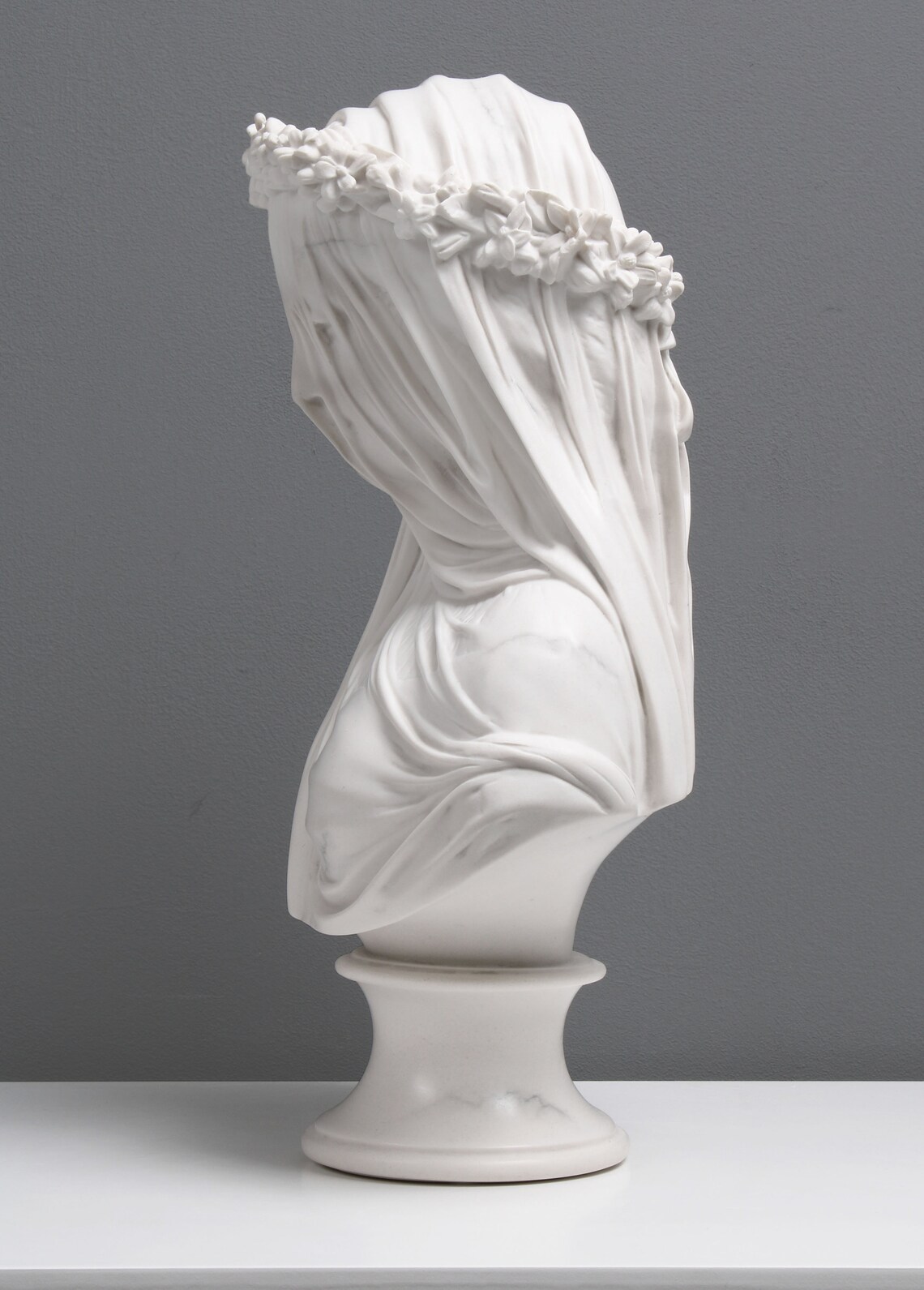 The Veiled Maiden Bust Statue the Bride Veined & Polished | Etsy