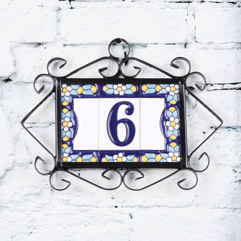 Ceramic House Number Italian House Numbers Mediterranean - Etsy