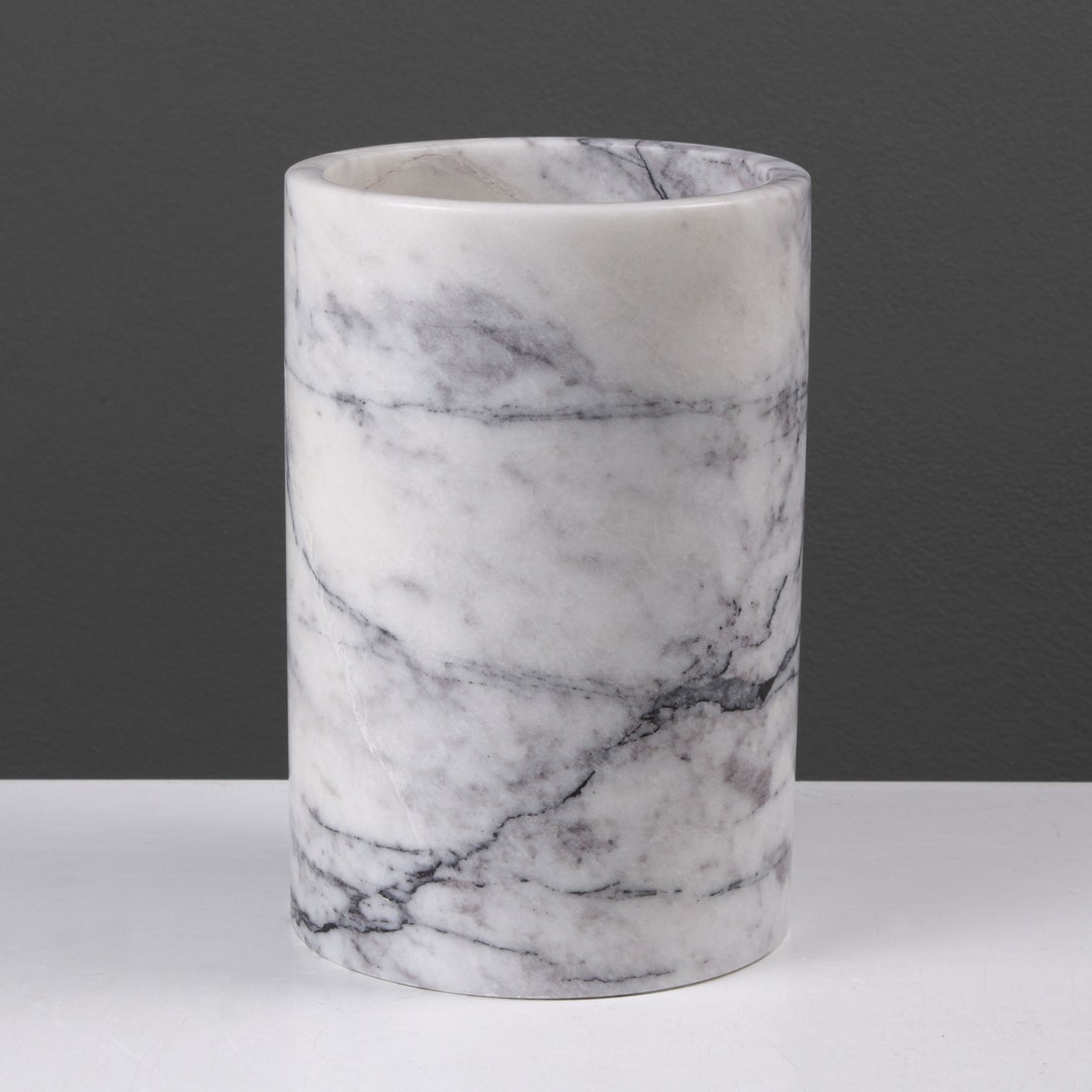 White Marble Vase / Bottle Cooler - Marble Homeware - 18 Cm / 7" - the ...