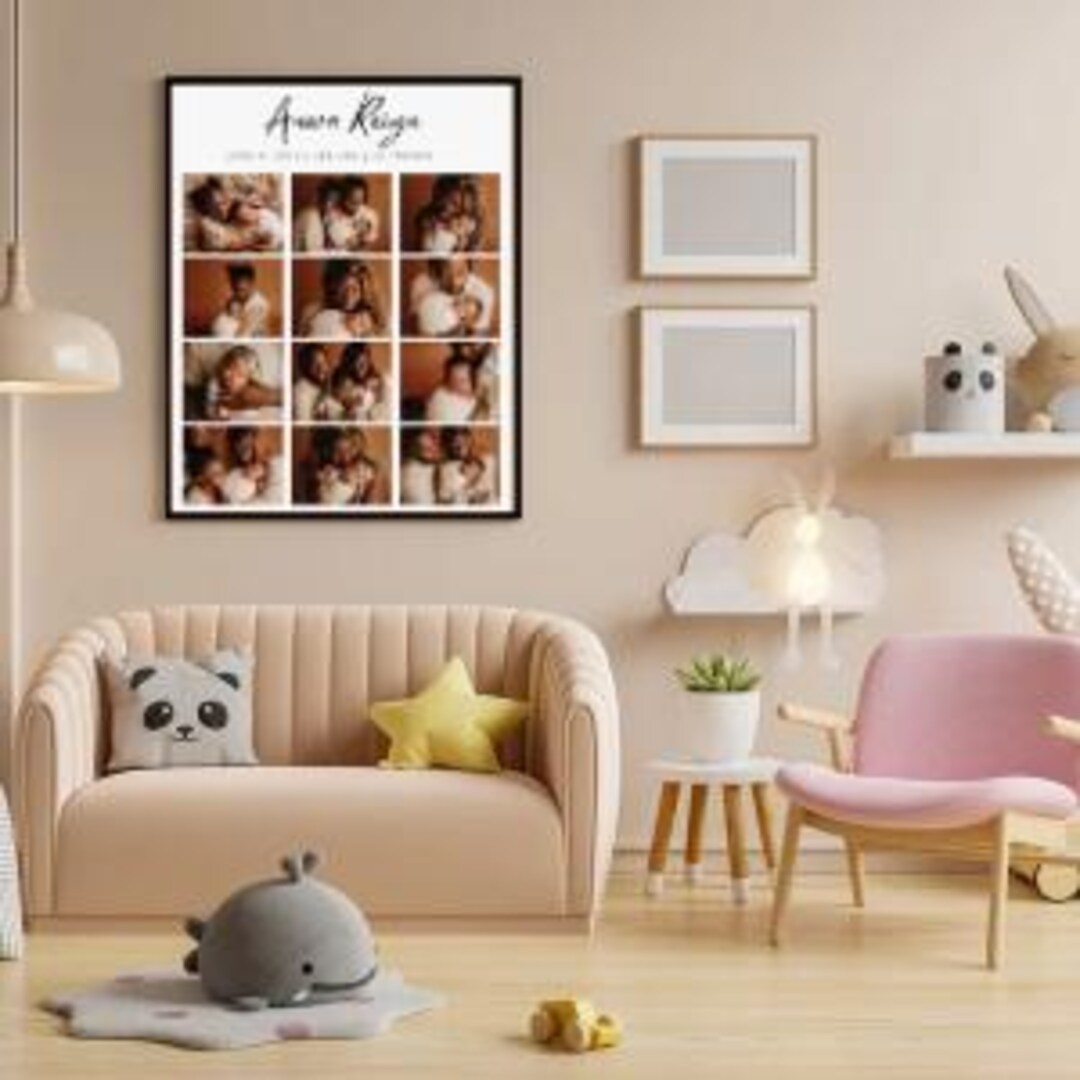 Newborn Photo and Birth Facts Collage Poster, Personalized Memory ...