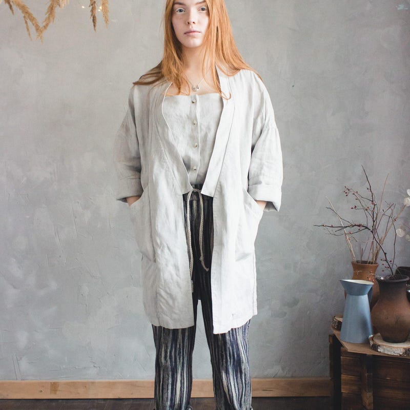 Linen Duster Coat - Etsy