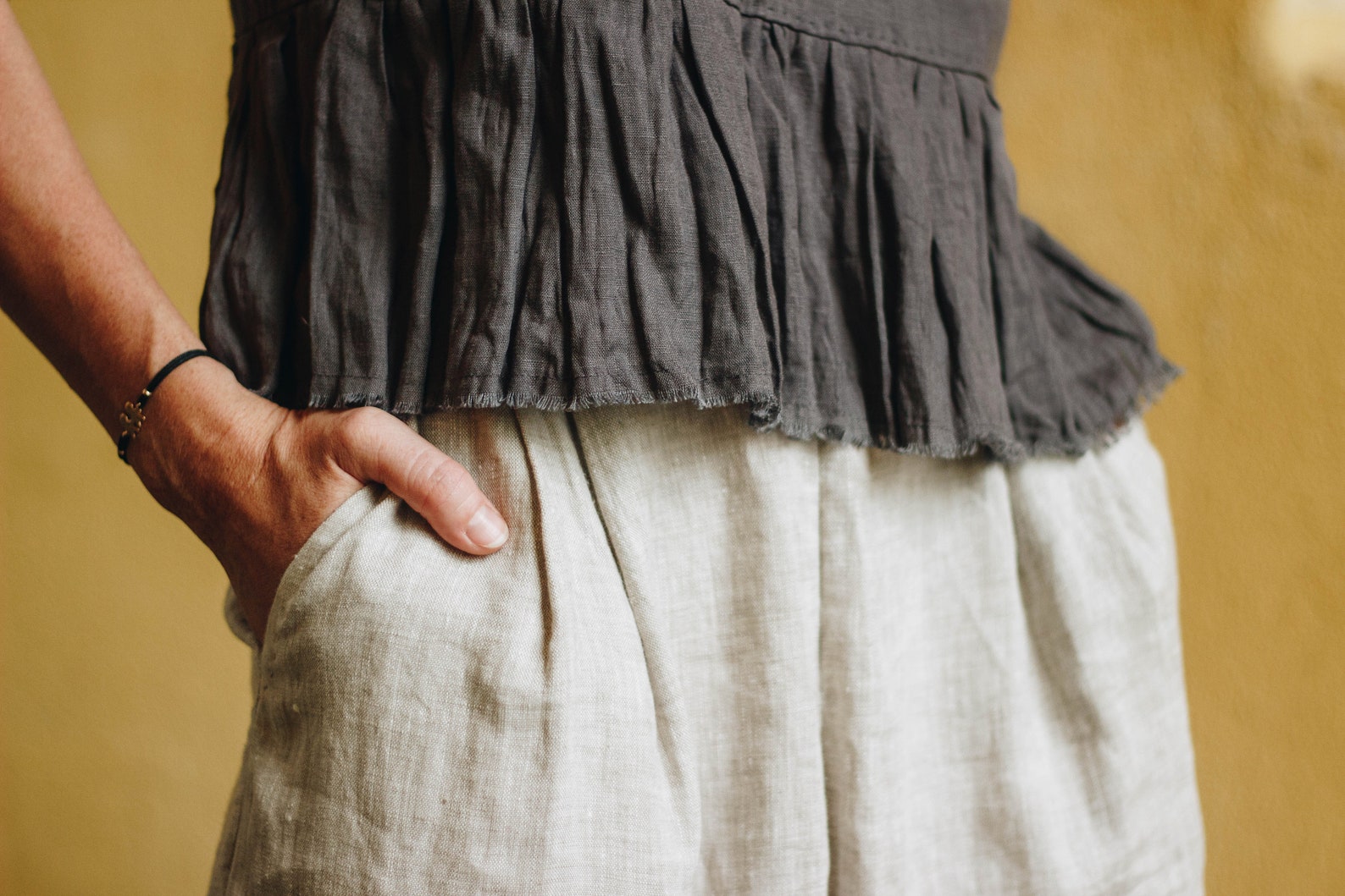 Linen Crop Top SUZY Linen Ruffle Blouse Linen Tank Top | Etsy