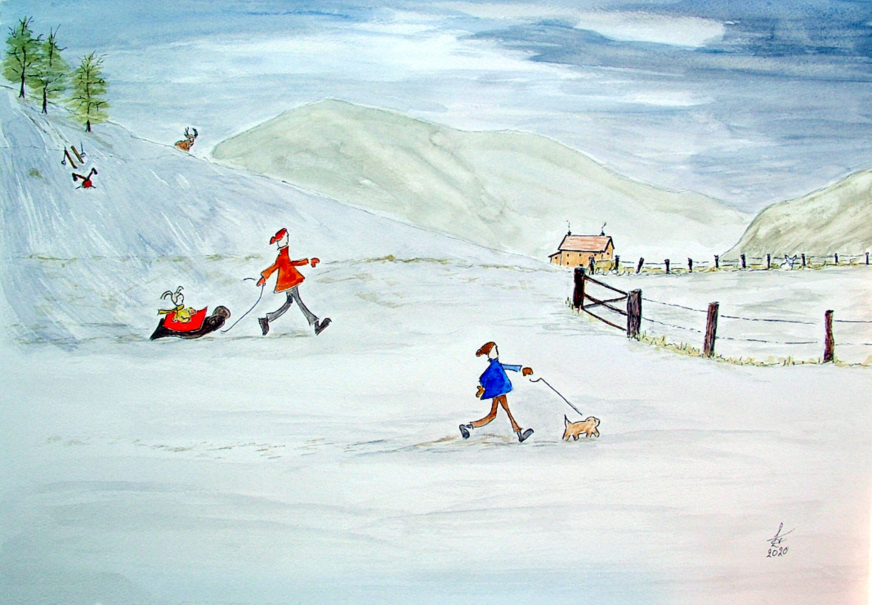 Fun Winter Scene - Etsy