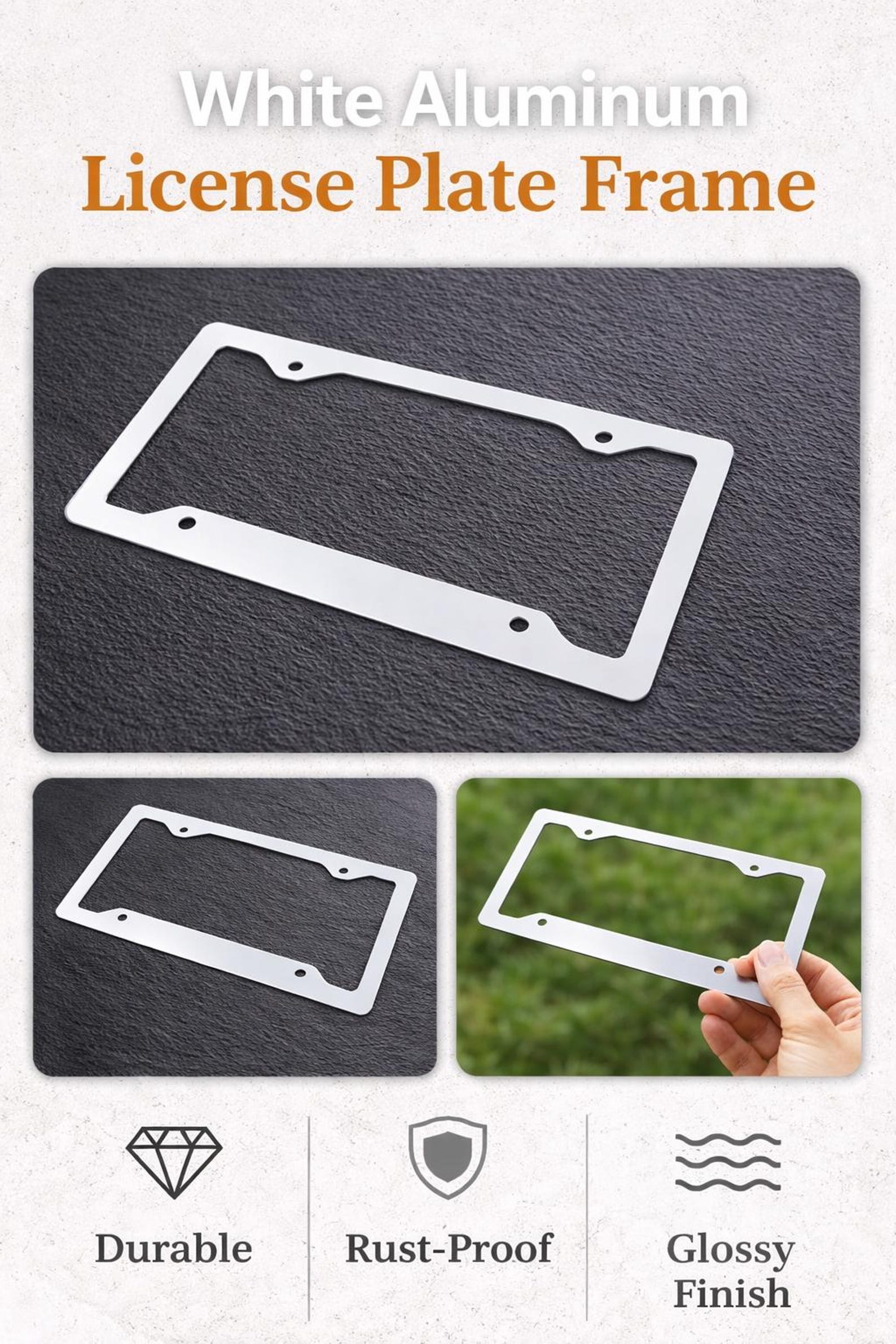 Stained Glass Ocean Wave | Anti Theft License Plate Frame With 4 Holes ...