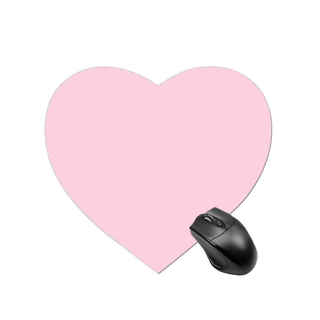 Pastel Pink Heart Shaped Mouse Pad, Pink Desk Accessory, Cute Office ...