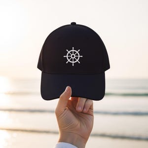 Ship Wheel Classic Dad Cap, Nautical Hat, Ocean Lover Gift, Captain Hat ...